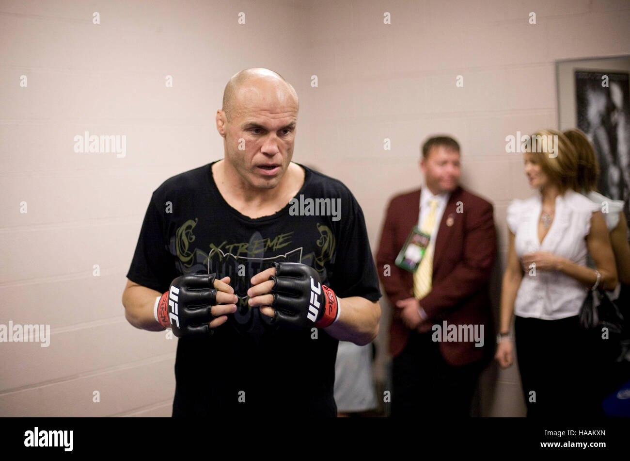 Randy Couture in his locker room before his match with Brock Lesnar at ...