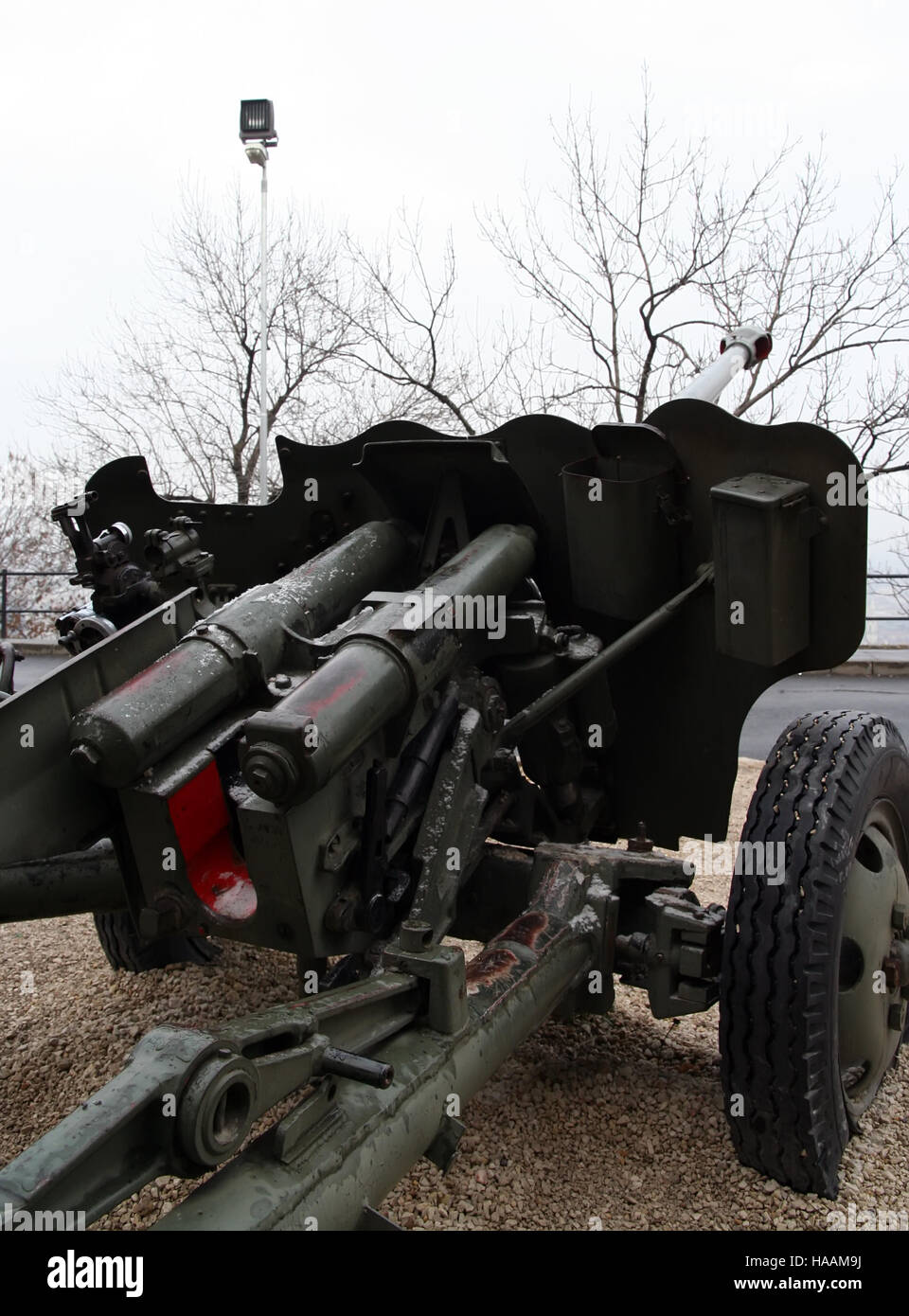 Second World War artillery. Old obsolete military weapon. Obsolete ...