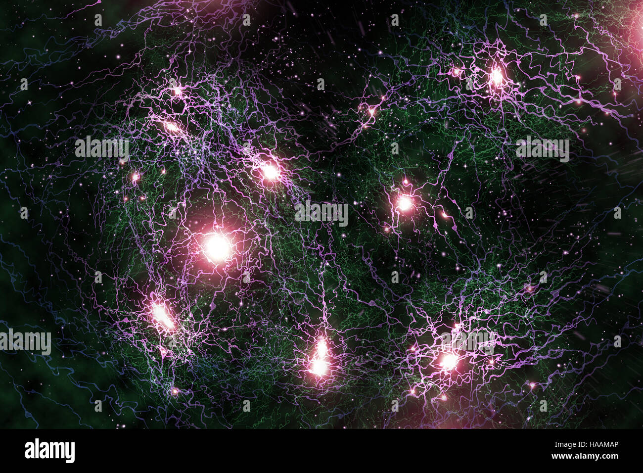 Close up atomic particle clusters background science 3D illustration ...