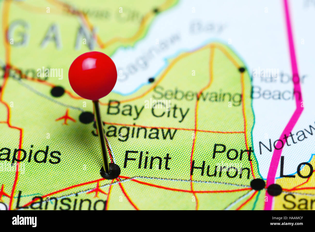 Map of flint michigan hi-res stock photography and images - Alamy