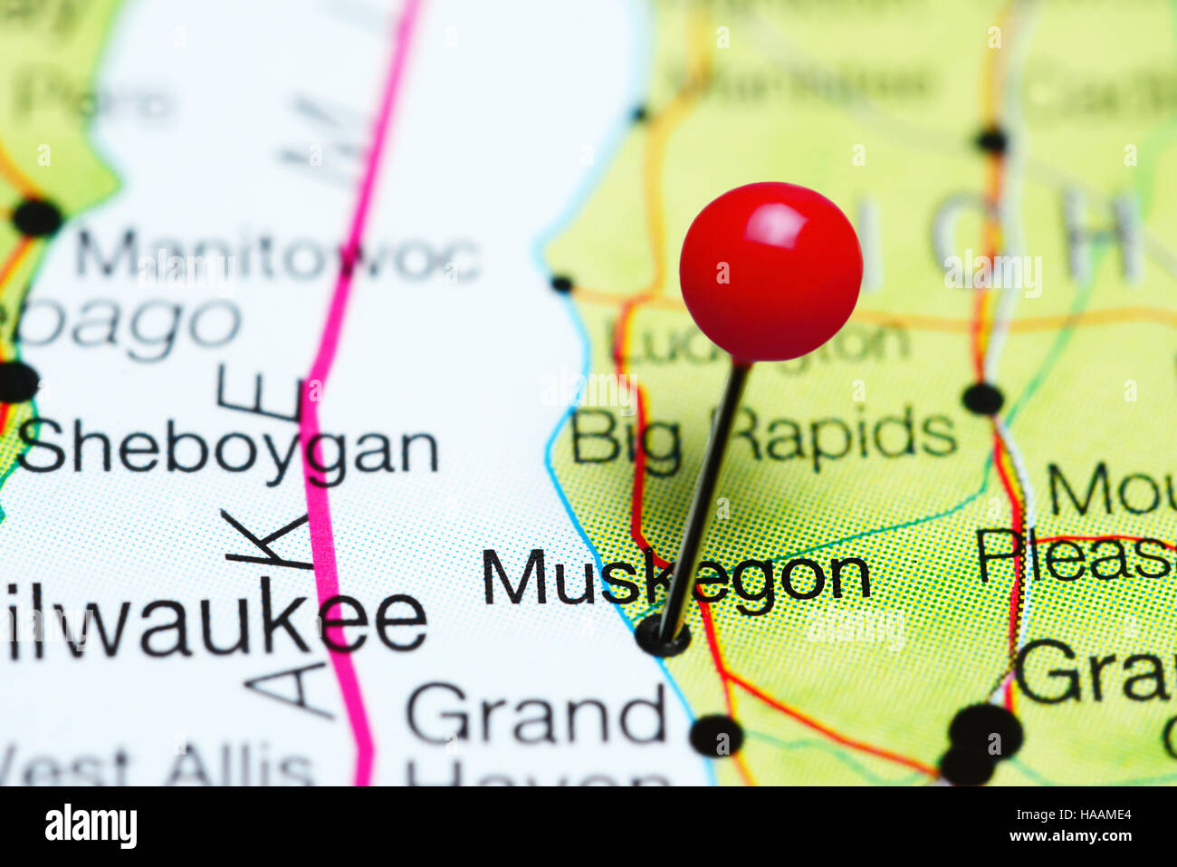 Muskegon michigan map hi-res stock photography and images - Alamy