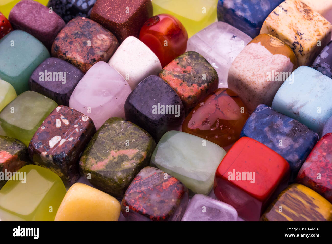 Assortment of polished gemstones Stock Photo - Alamy