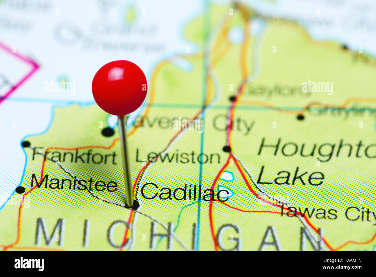 Cadillac map hi-res stock photography and images - Alamy