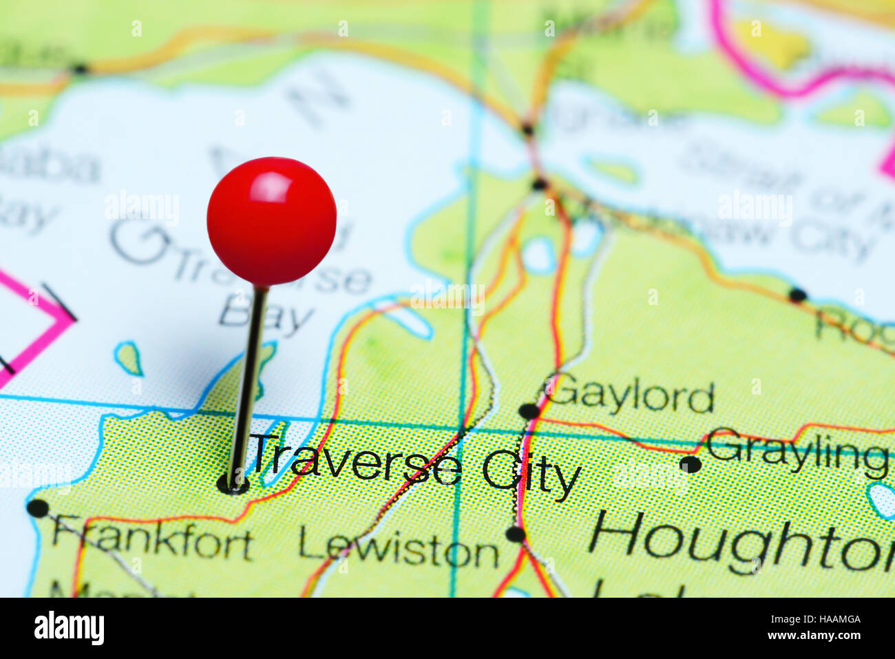 Traverse city michigan map hi-res stock photography and images - Alamy