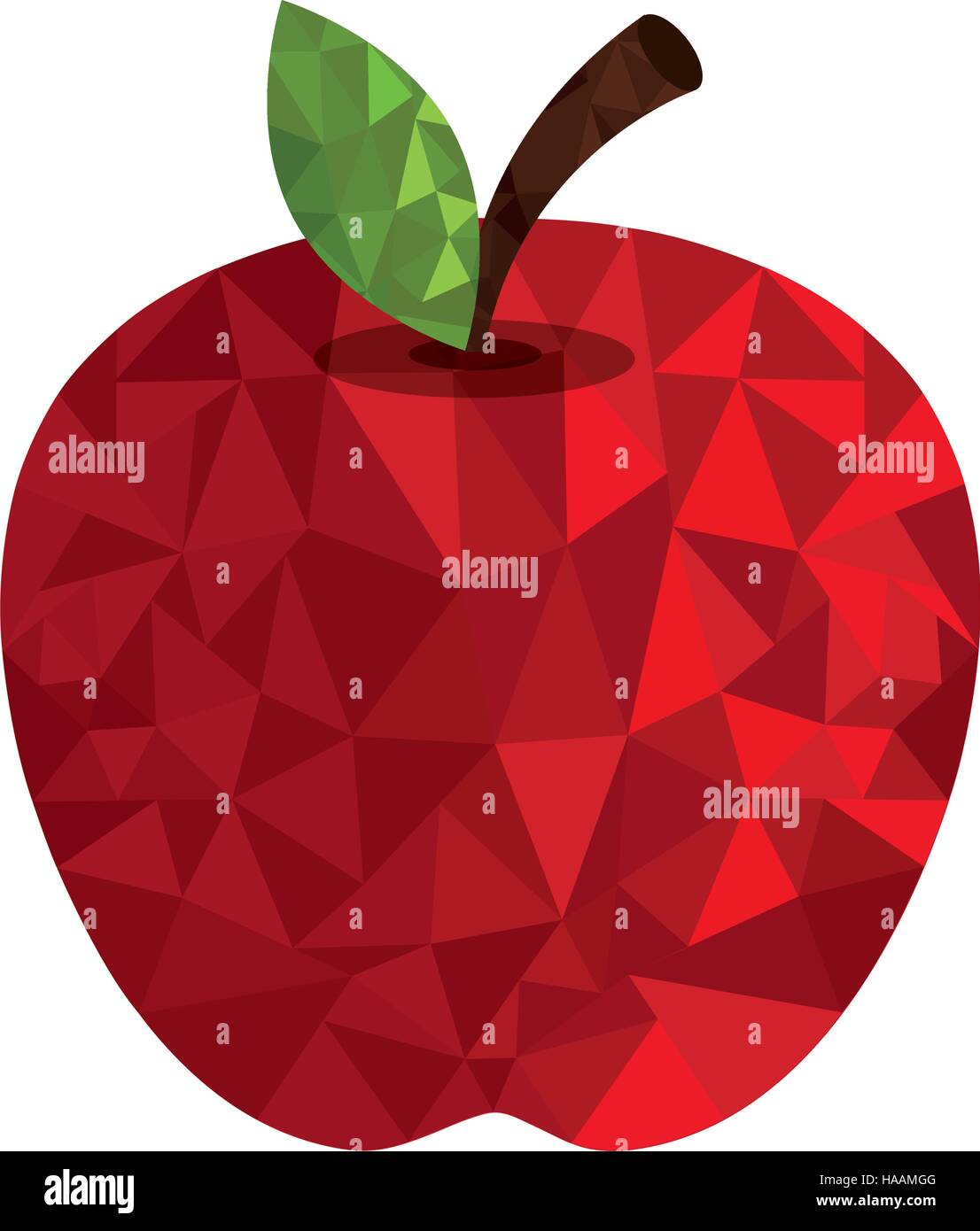 fresh fruit low poly style vector illustration design Stock Vector ...