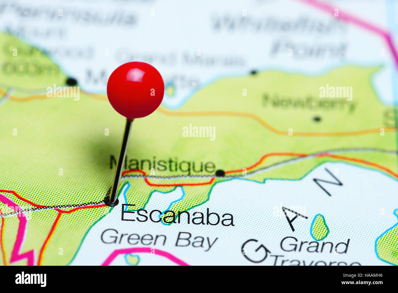 Map of escanaba hi-res stock photography and images - Alamy