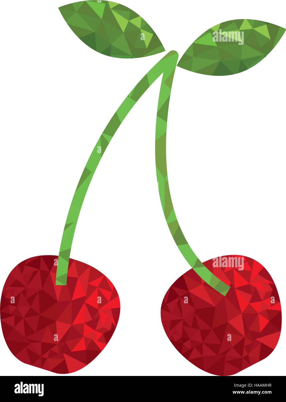 fresh fruit low poly style vector illustration design Stock Vector ...