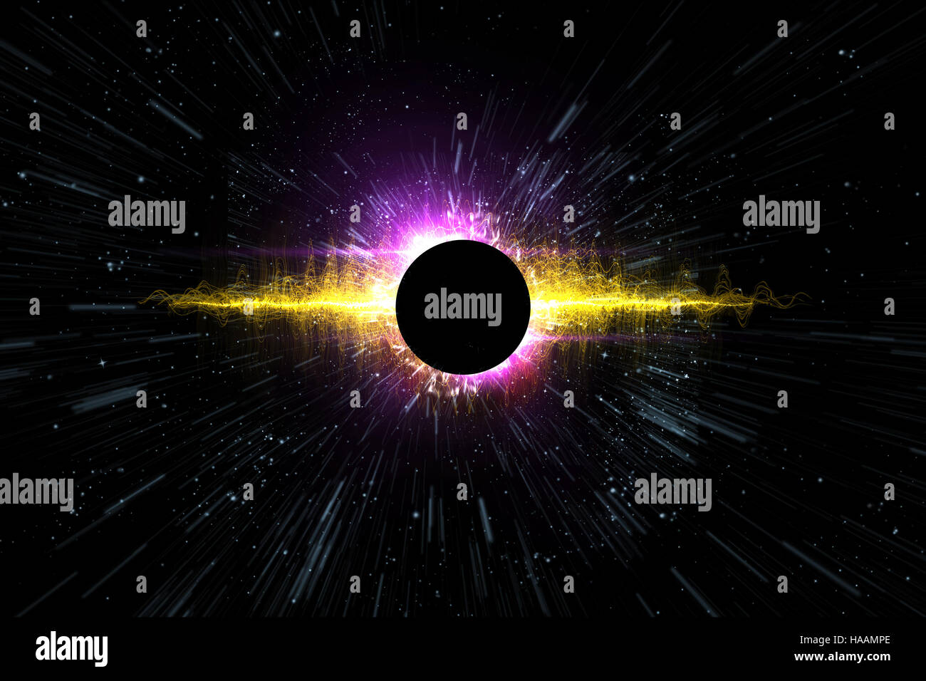 Universe black hole explosion space background 3D Illustration Stock ...