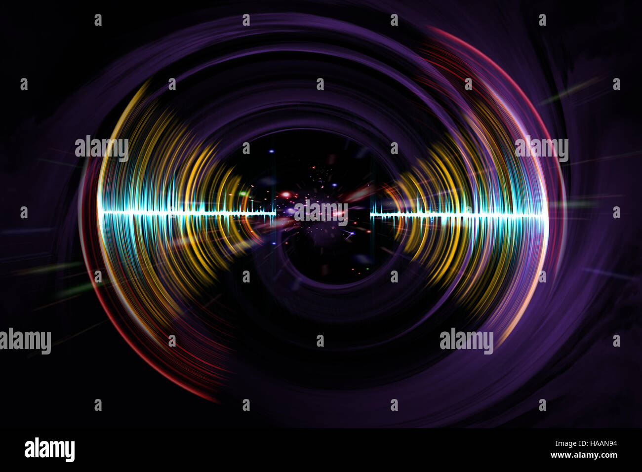 Visual neon soundwave concept 3D illustration abstract background Stock ...