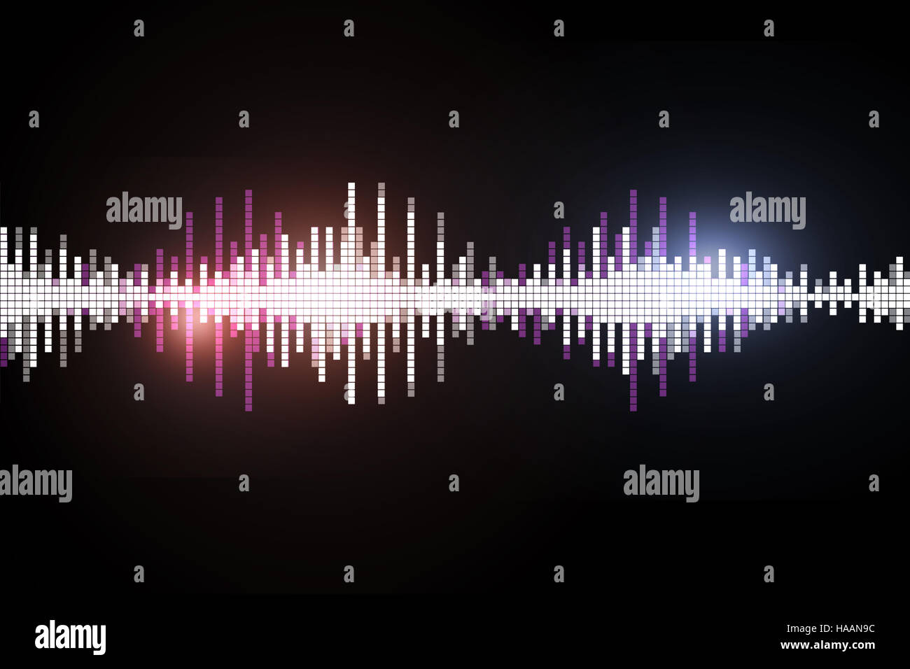 Colorful visual neon soundwave 3D illustration abstract background ...