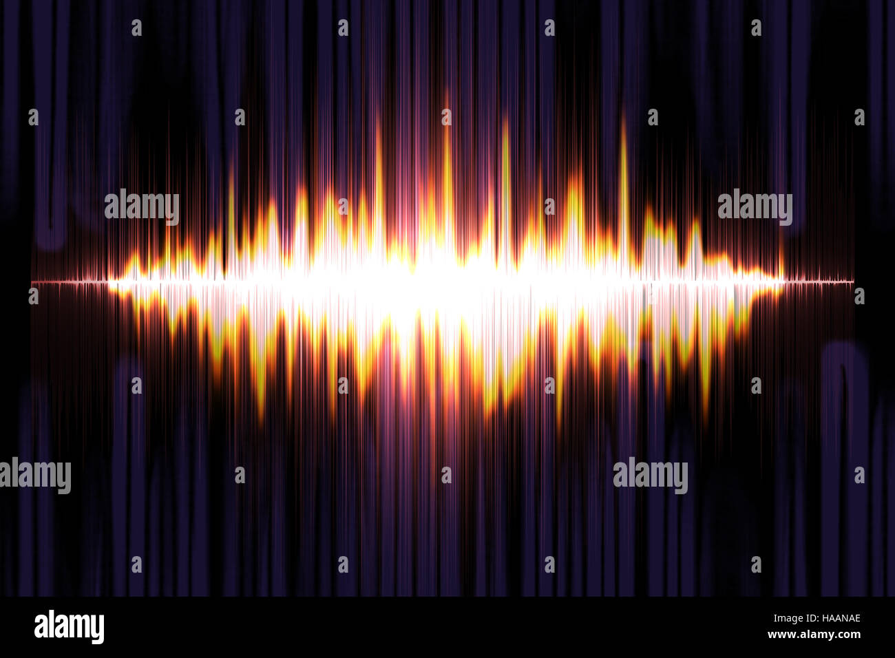 Colorful visual neon soundwave 3D illustration abstract background ...