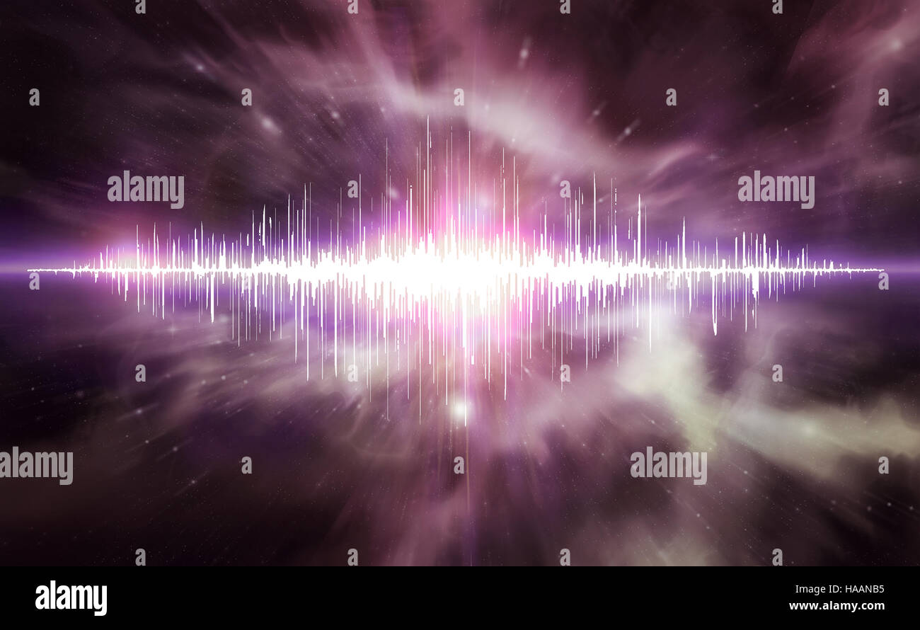 Colorful visual neon soundwave 3D illustration abstract background ...