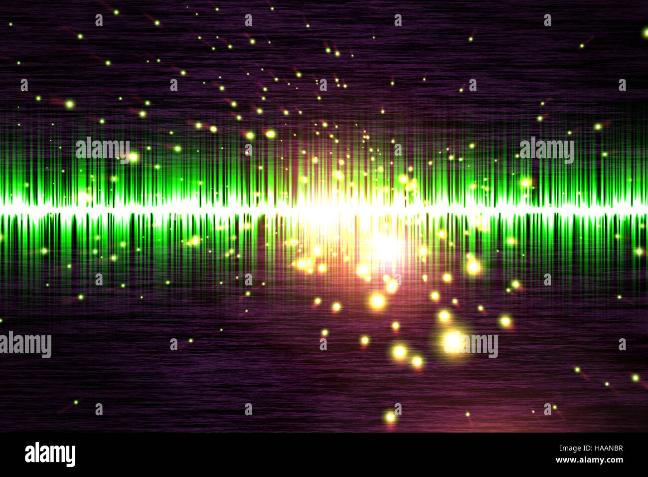 Colorful visual neon soundwave 3D illustration abstract background ...