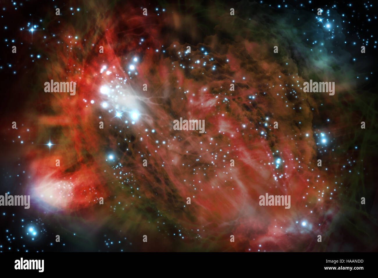 Giant universe starscape 3D illustration with colorful space clouds ...