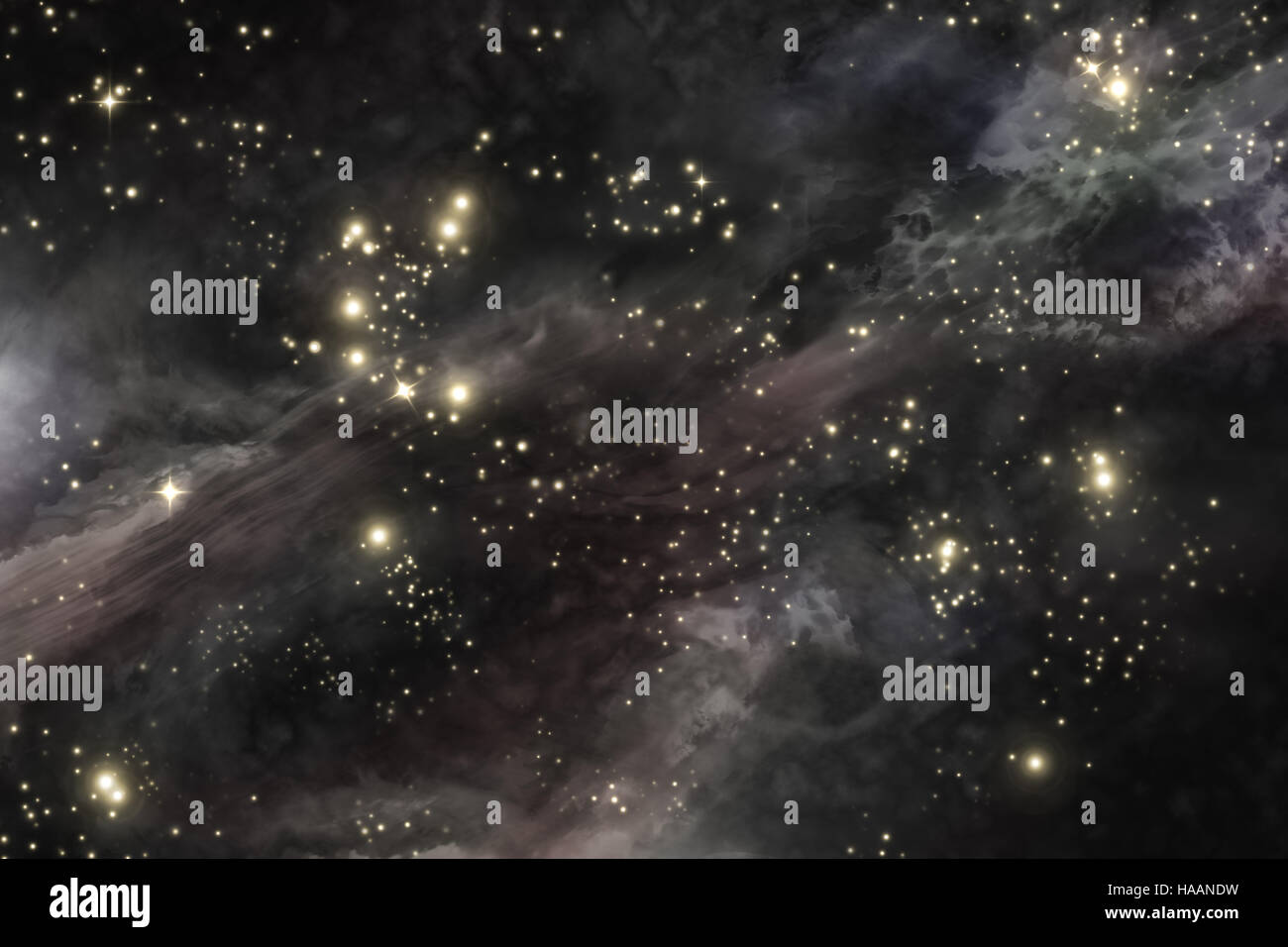 Giant universe starscape 3D illustration with colorful space clouds ...