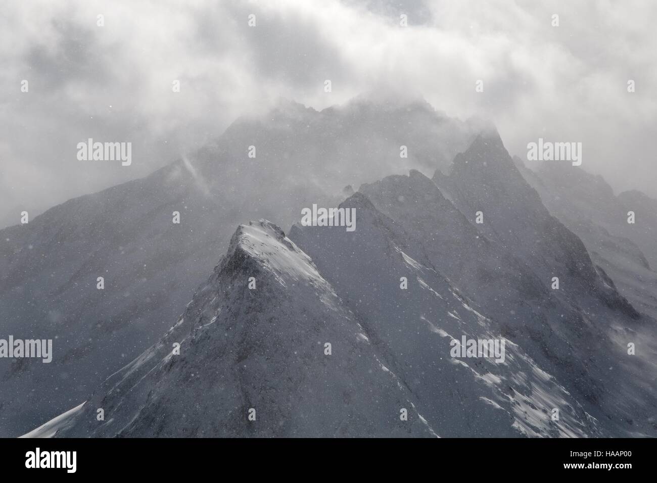 Heavy snowfall in the ALps Stock Photo - Alamy