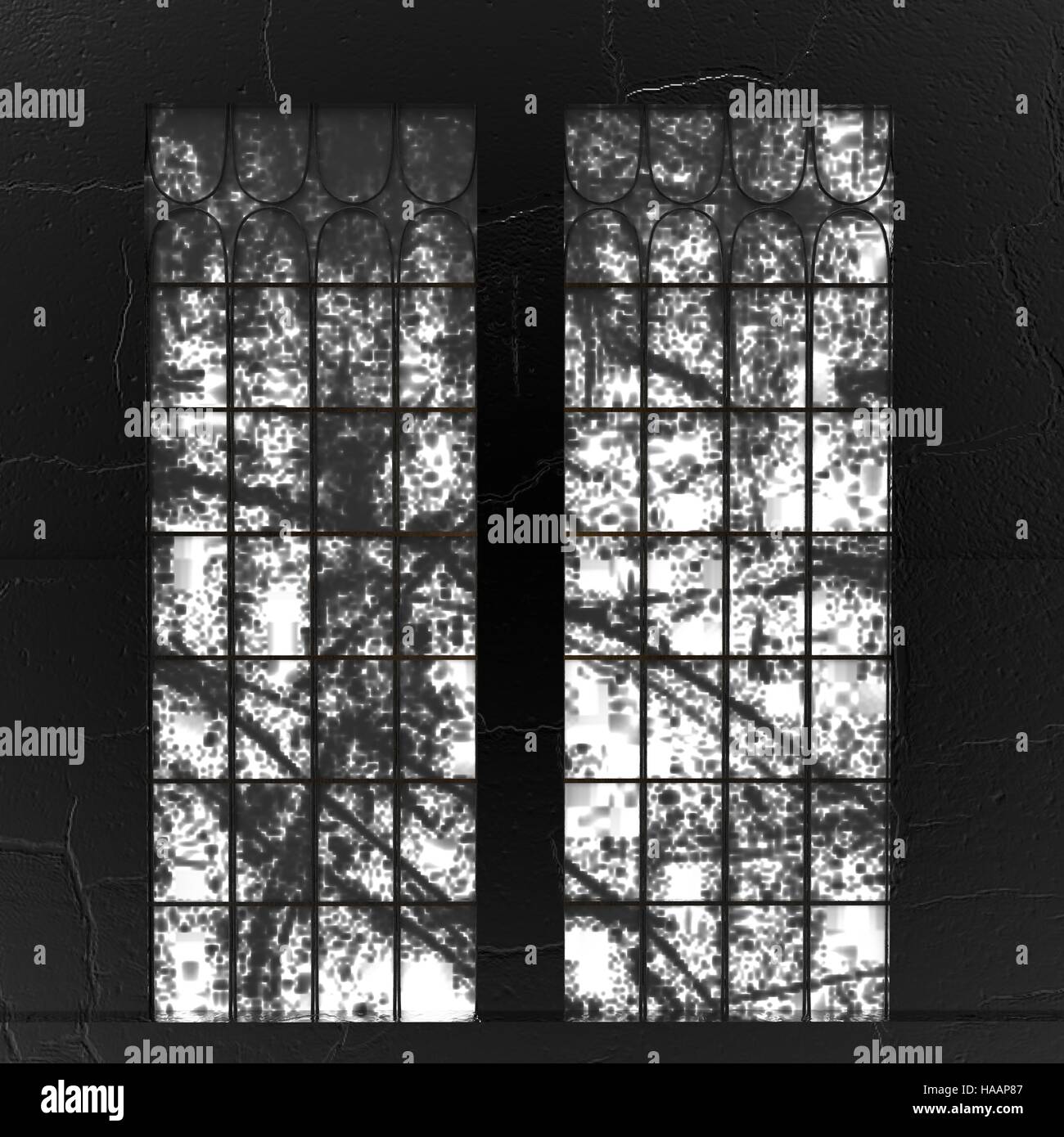 3d rendering the wall with window and the light from the window Stock ...