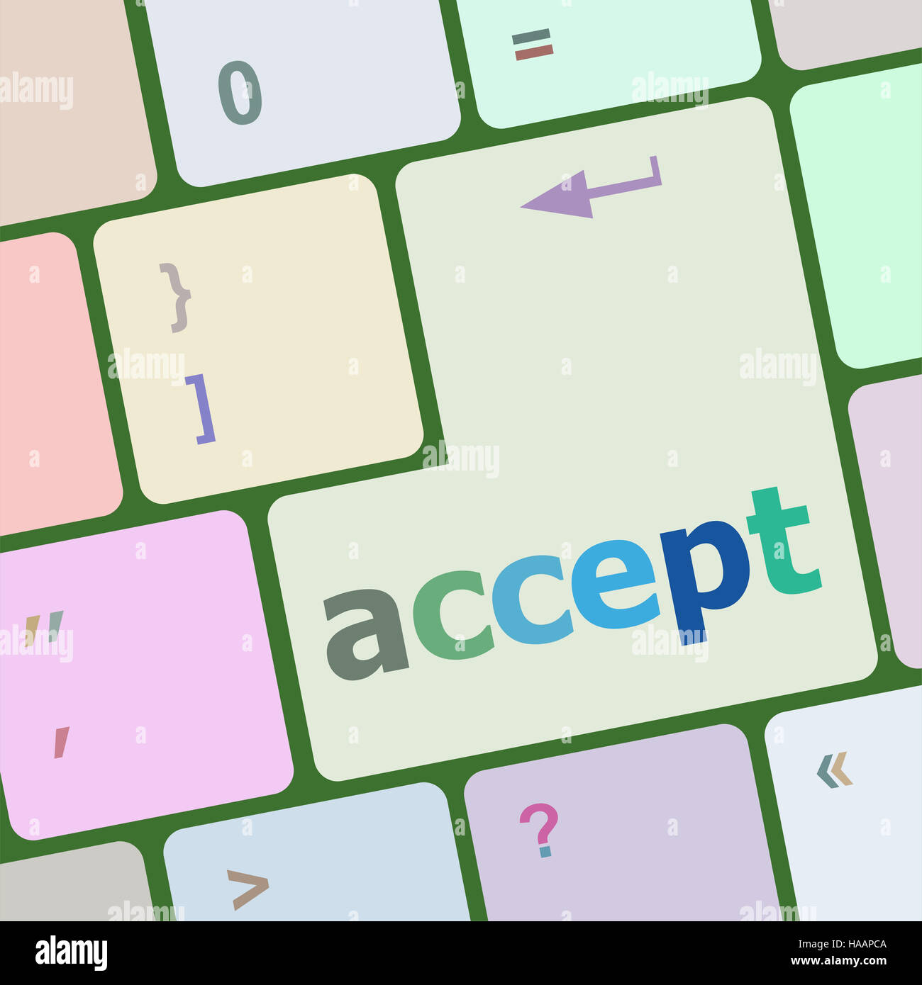 accept on computer keyboard key enter button Stock Photo - Alamy