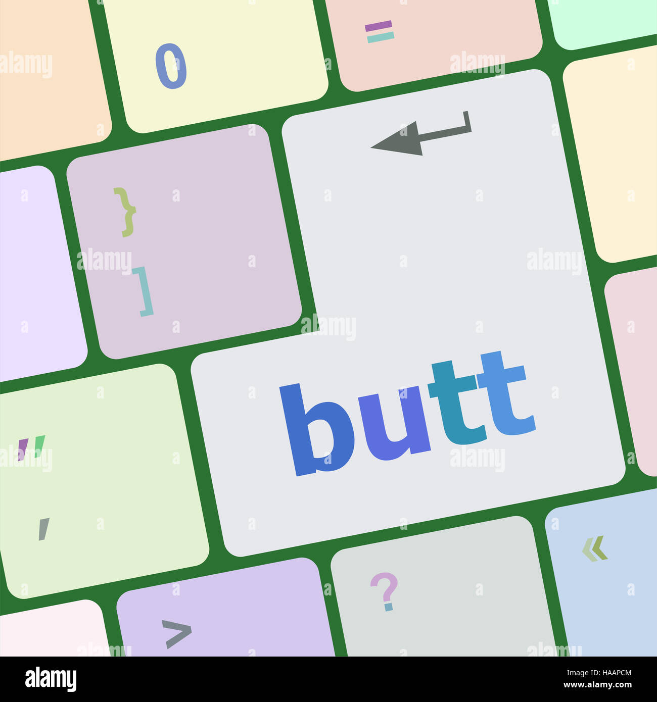butt button on computer pc keyboard key Stock Photo - Alamy