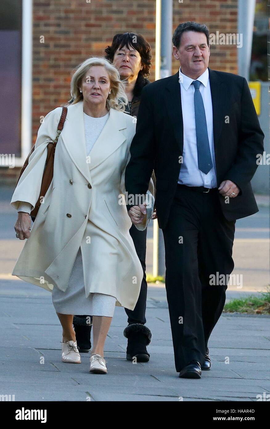 Paul Price, the stepfather of model Katie Price, arriving with his wife ...