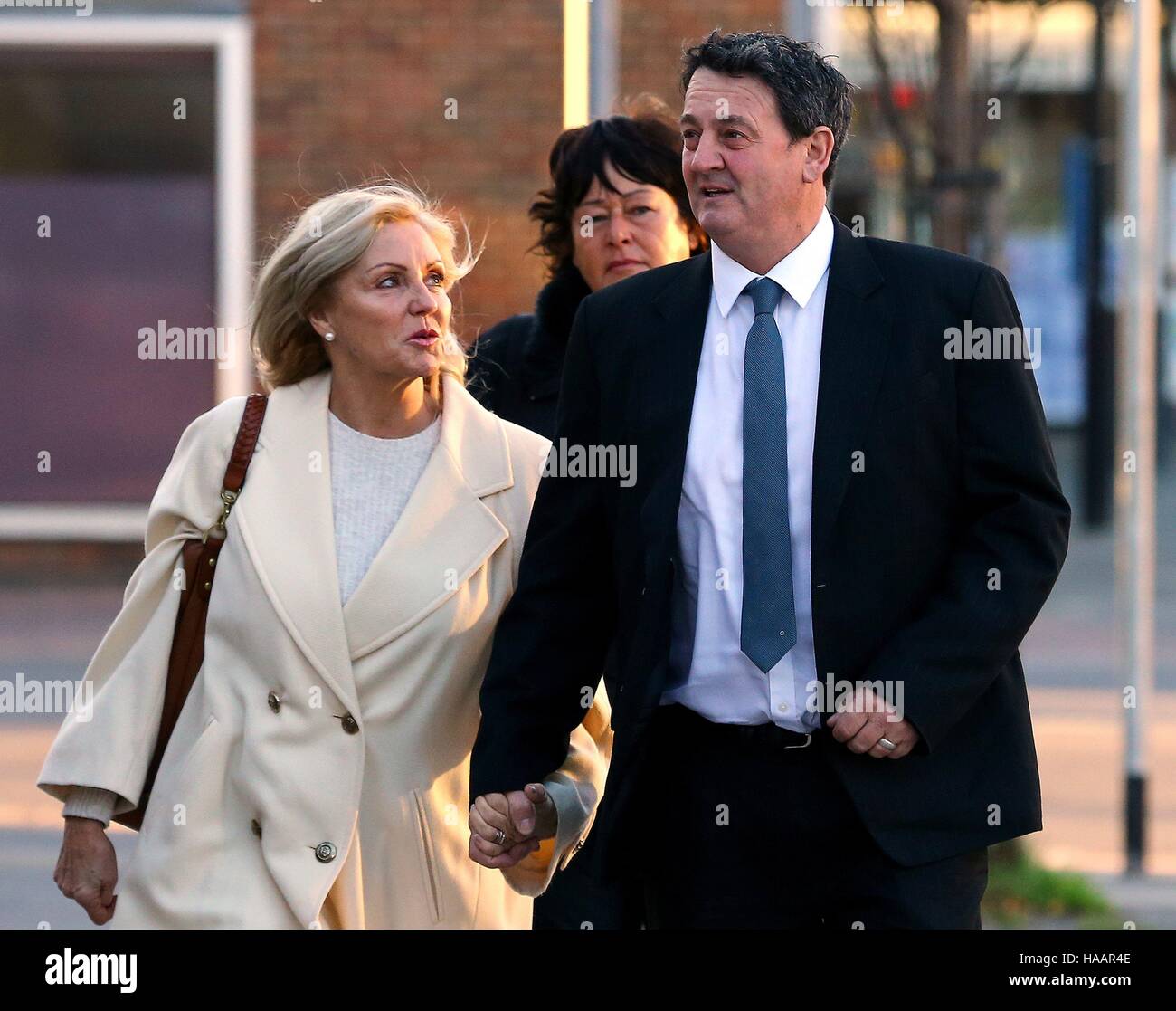 Paul Price, the stepfather of model Katie Price, arriving with his wife ...