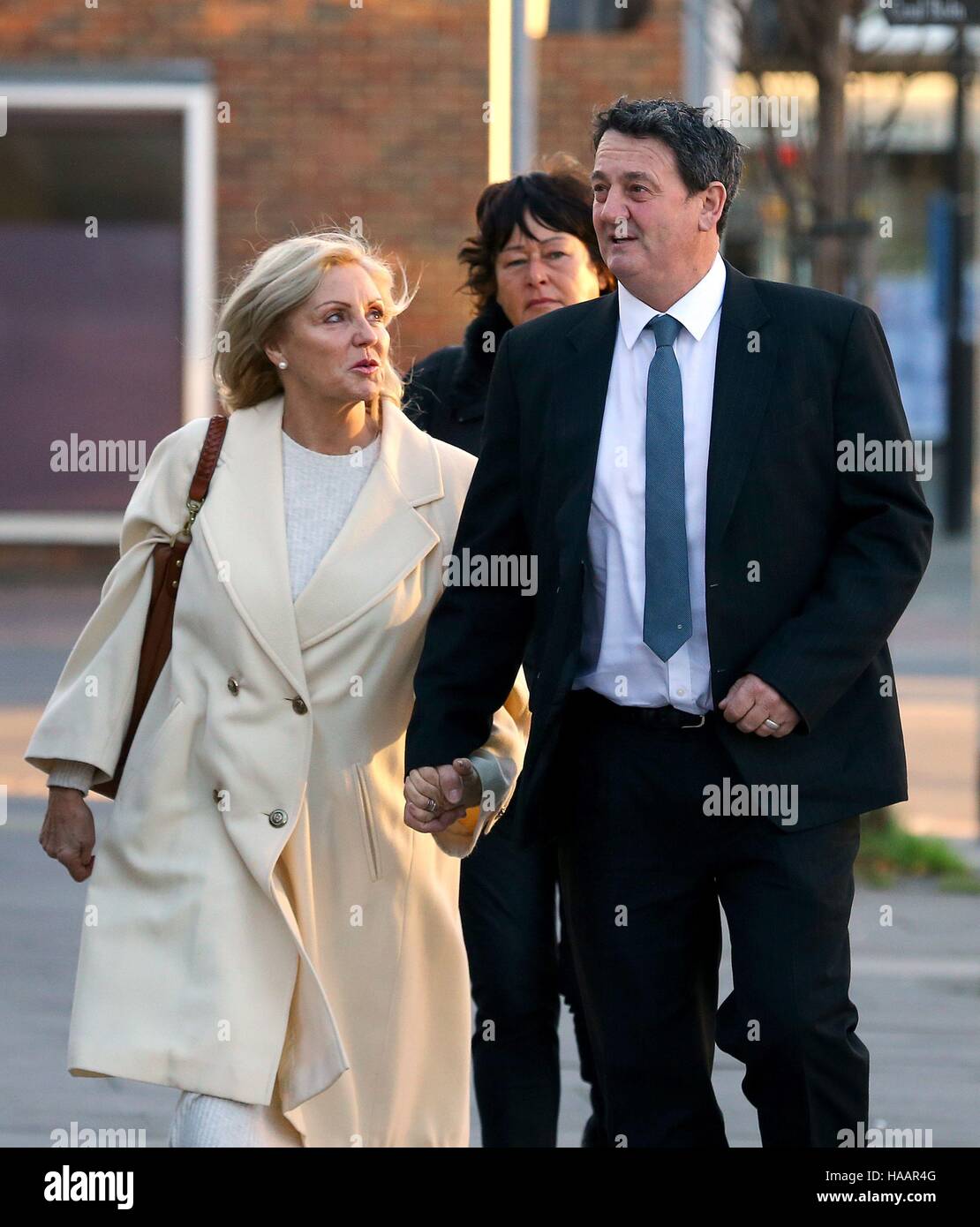 Paul Price, the stepfather of model Katie Price, arriving with his wife ...