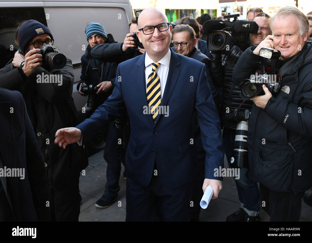 Paul Nuttall arrives at the Emmanuel Centre in Westminster, London ...