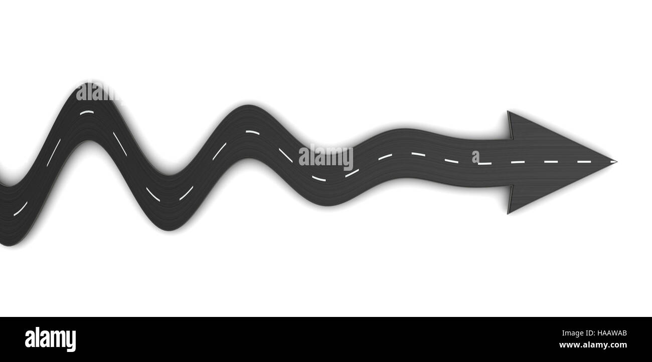 abstract 3d illustration of arrow with asphalt road texture Stock Photo ...