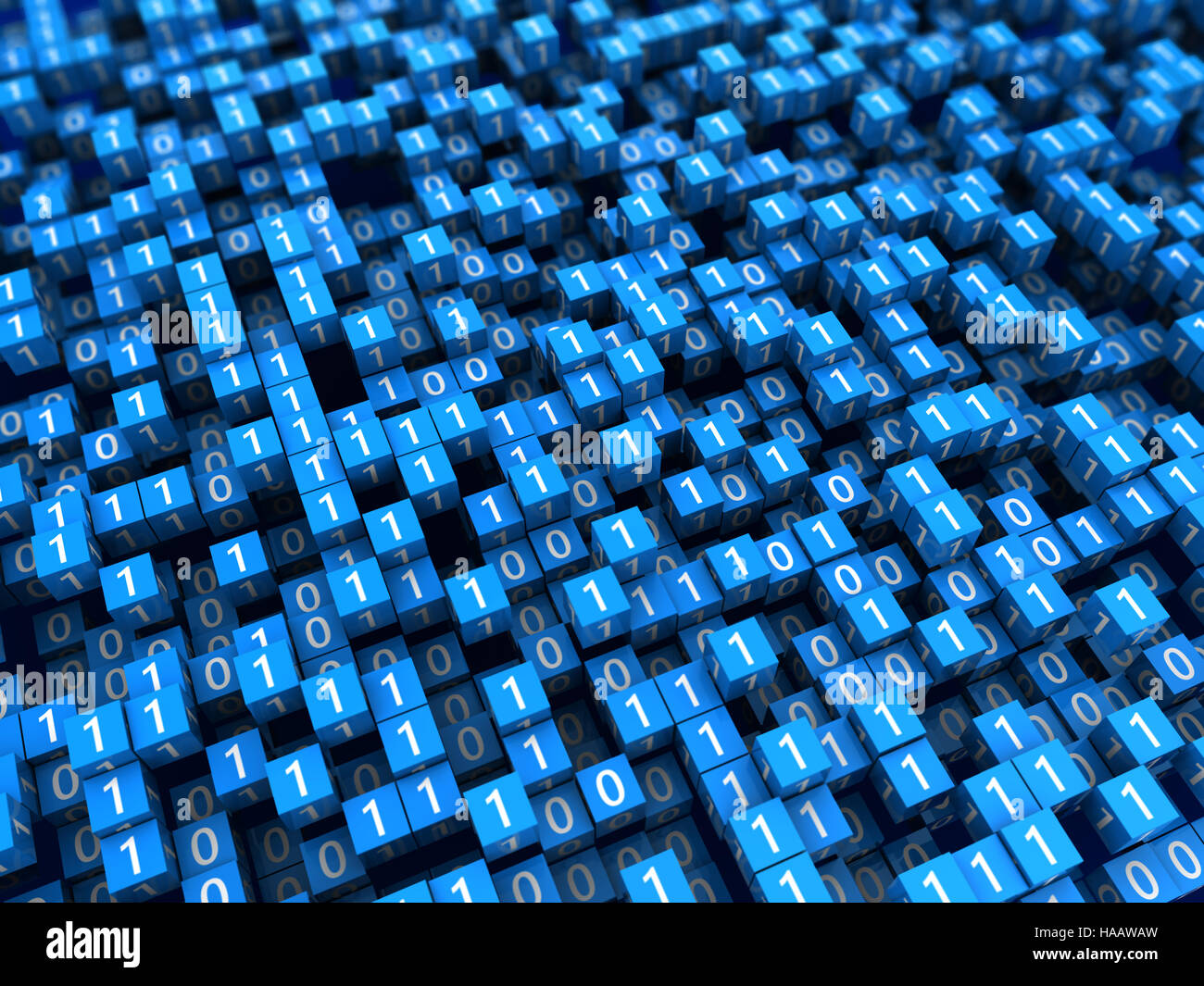 abstract 3d illustration of binary cubes background Stock Photo - Alamy