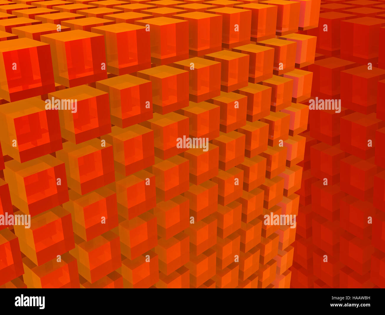 Abstract 3d illustration of orange cubes background Stock Photo - Alamy