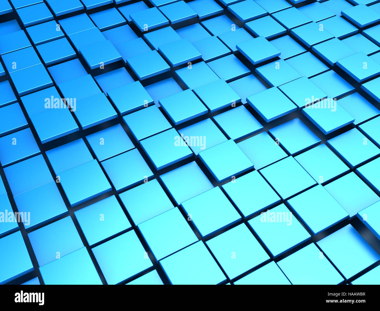 abstract 3d illustration of blue tiles background Stock Photo - Alamy