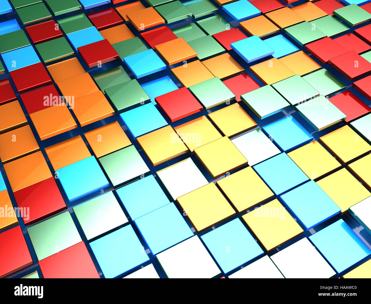 abstract 3d illustration of colorful tiles background Stock Photo - Alamy