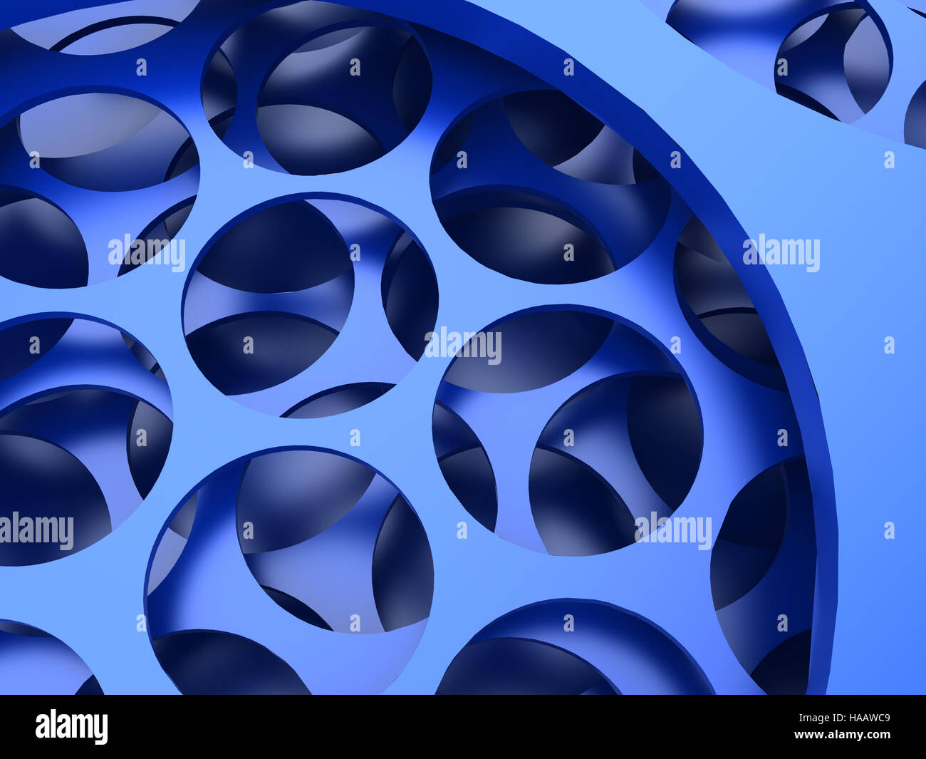 abstract 3d illustration of blue circles background Stock Photo - Alamy