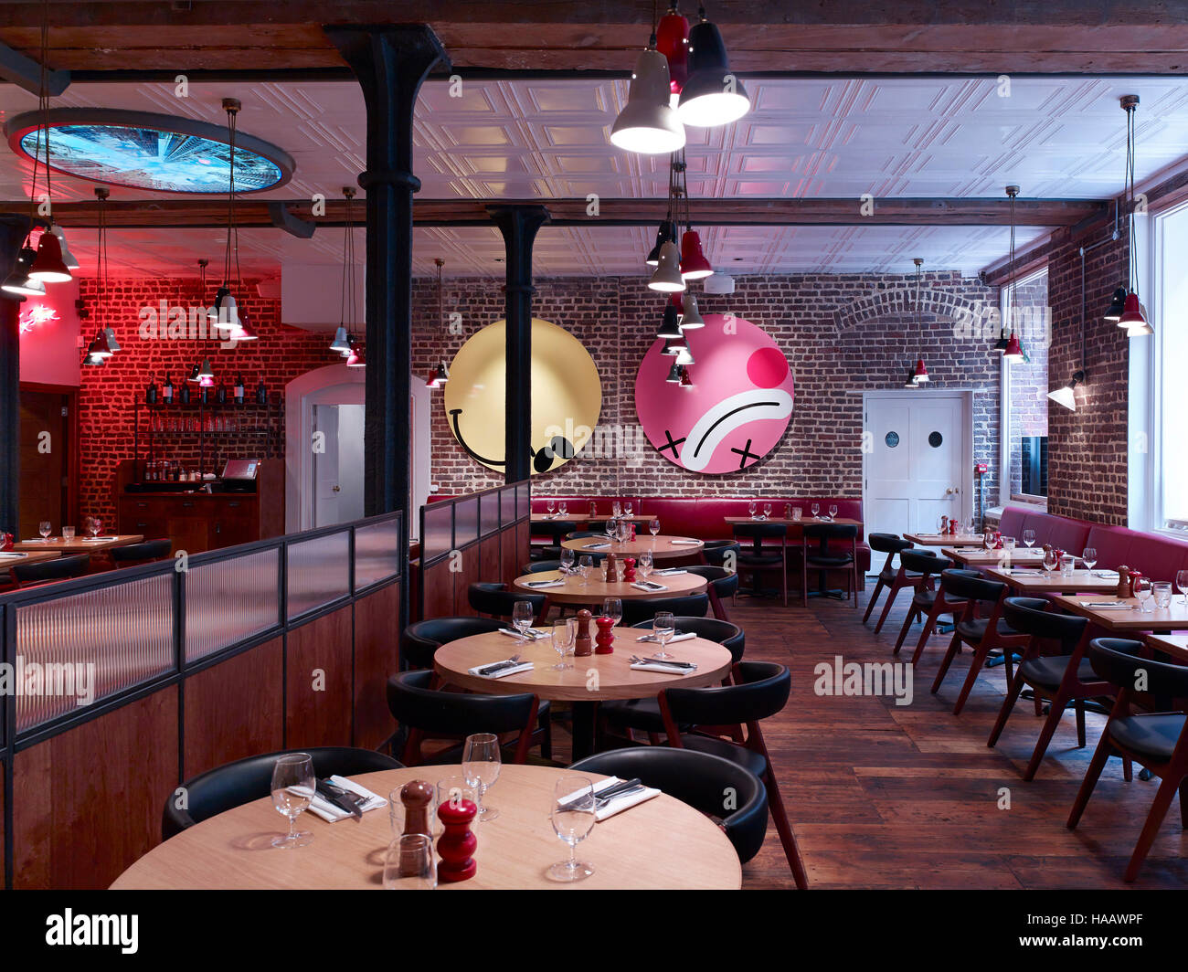 Rustic restaurant interior. Hixter City, London, United Kingdom ...