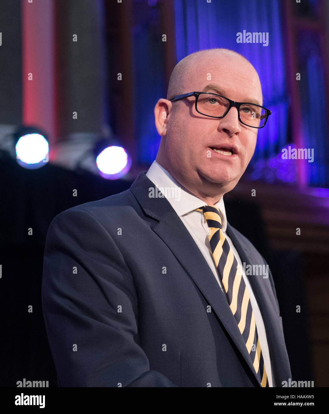 Paul Nuttall is announced as the new Ukip leader at the Emmanuel Centre ...