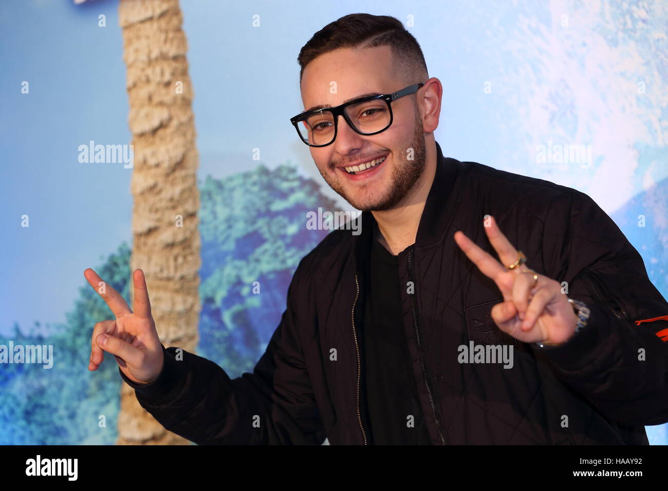Rome, Italy. 28th Nov, 2016. Italian rapper Rocco Hunt during photocall ...