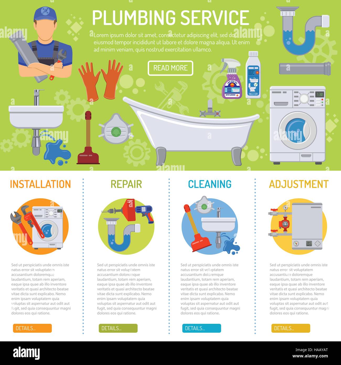 Plumbing service infographics hi-res stock photography and images - Alamy