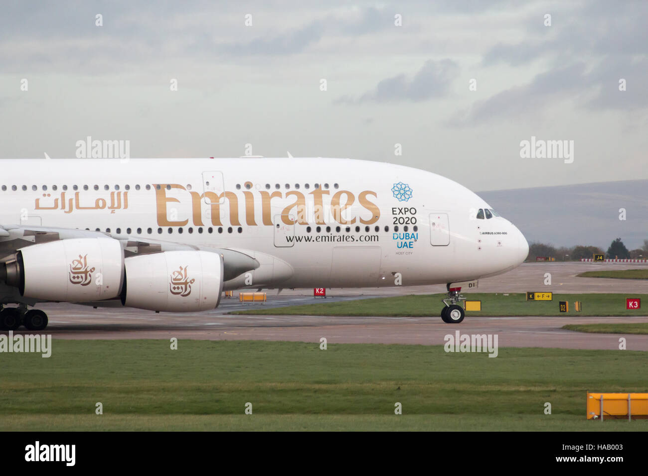 Emirates A380-861 double-decker wide-body passenger plane (A6-EDI ...