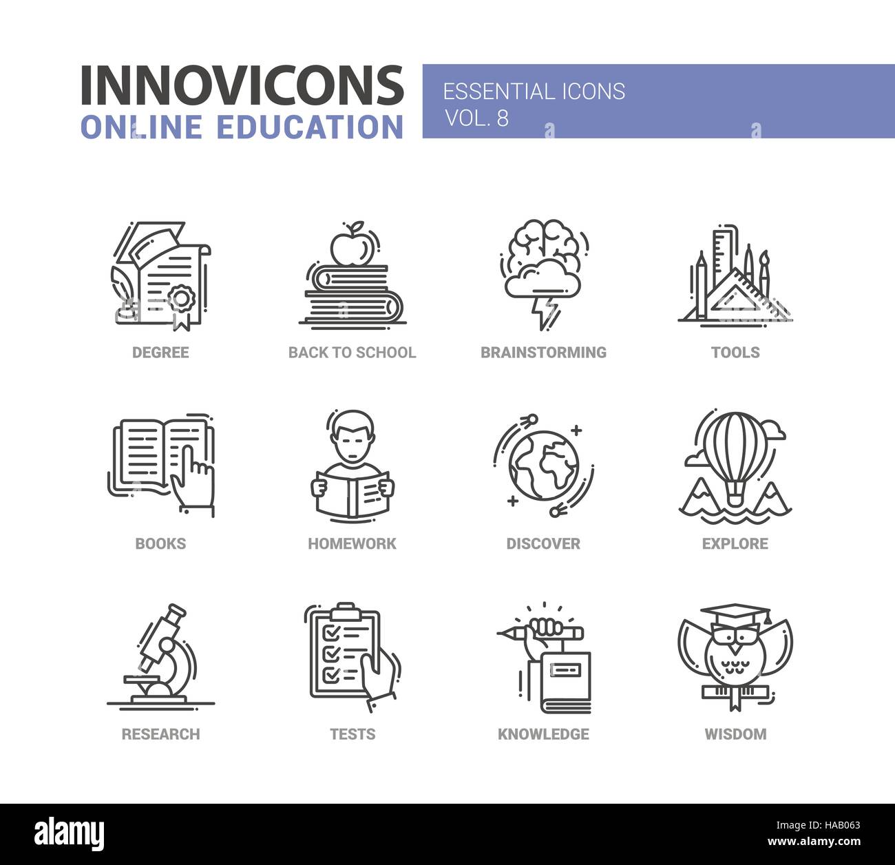 Set icons education online Stock Vector Images - Alamy