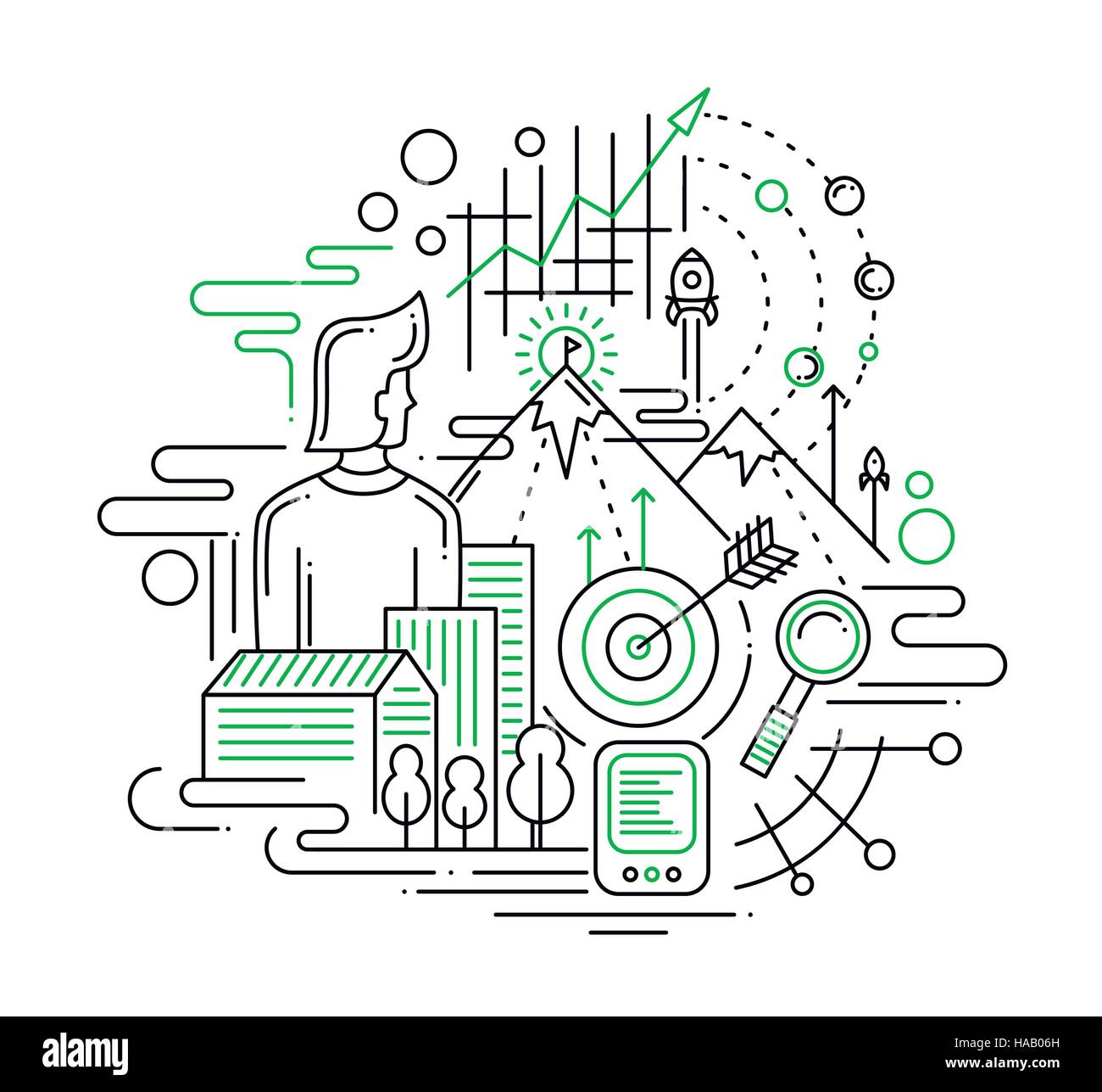 Man and his aims - line design composition Stock Vector Image & Art - Alamy Man and his aims - line design composition Stock Vector Image & Art - Alamy