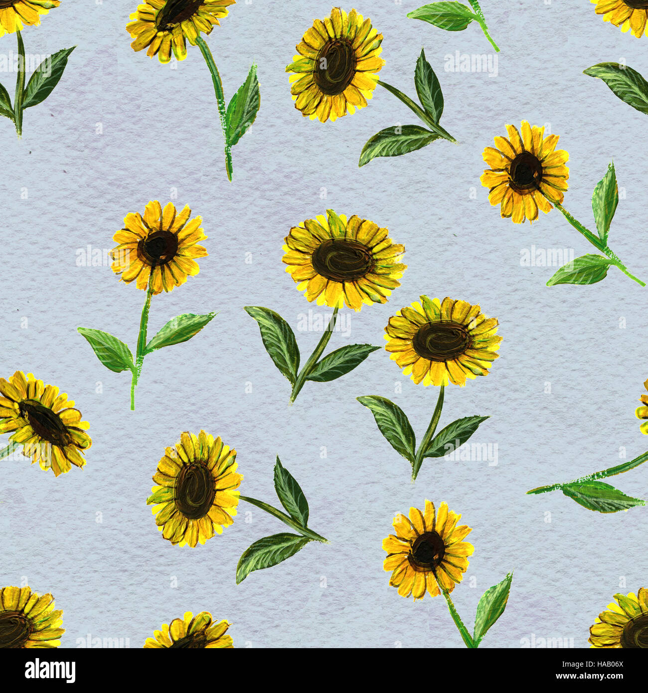 Seamless pattern with sunflowers Stock Photo - Alamy