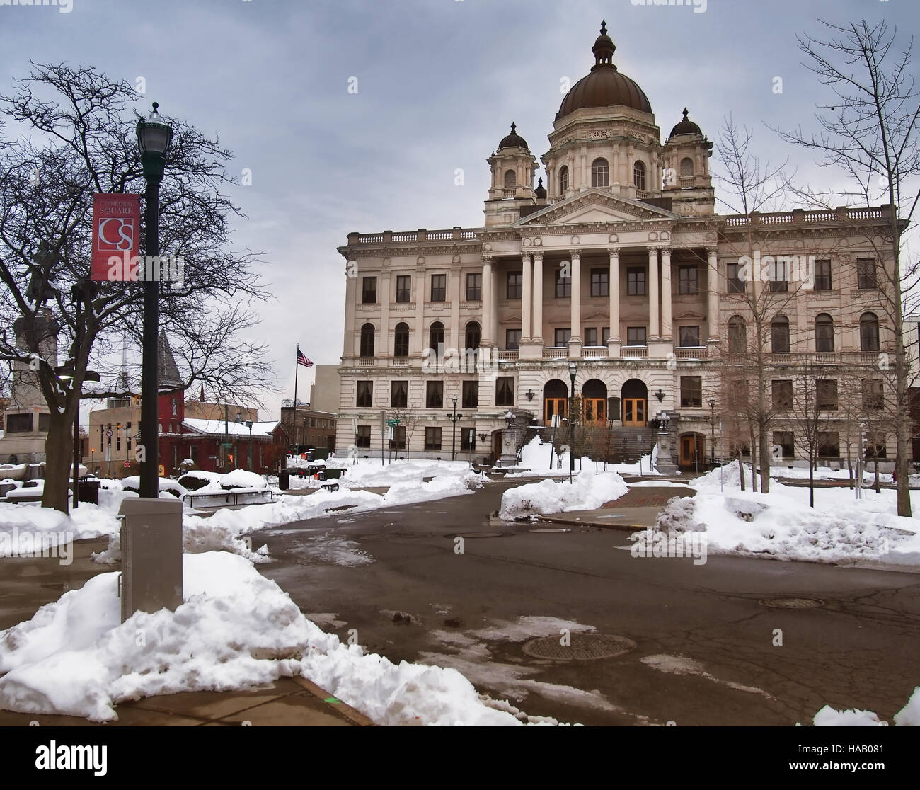 Syracuse, New York, USA. November 24,2016. View of Columbus Circle ...