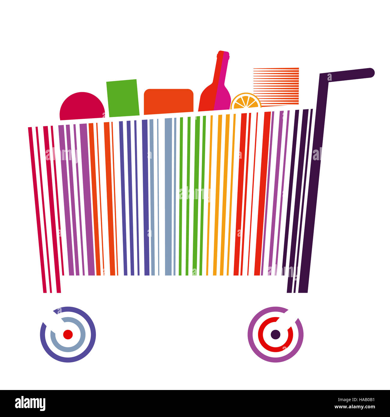 Bar code cart, shopping cart Stock Photo - Alamy