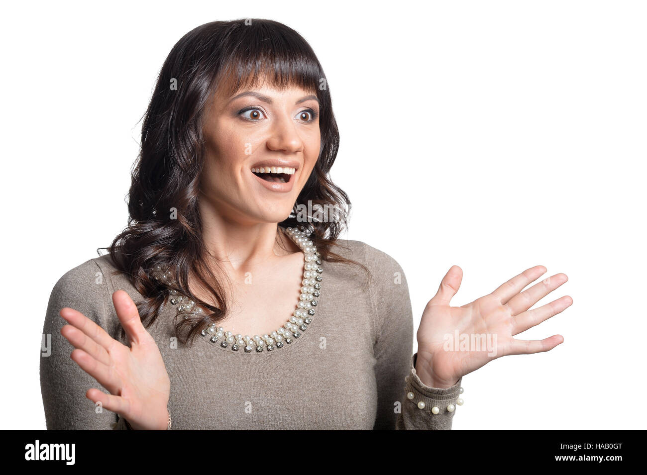 Exited beautiful young lady hi-res stock photography and images - Alamy