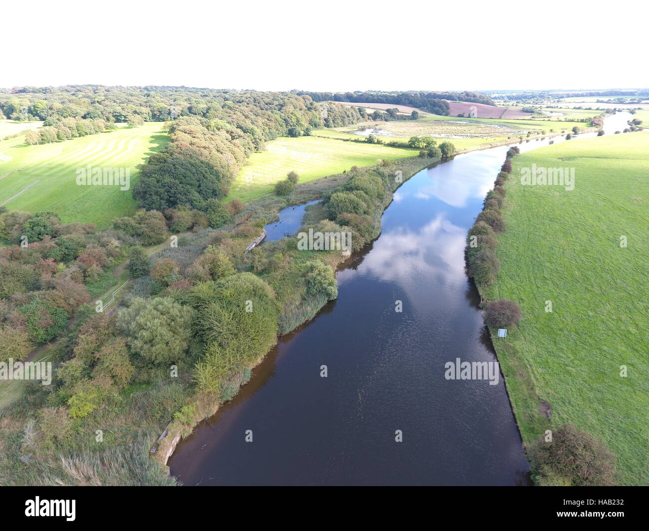 aerial photograph of the river Weaver in Frodsham, Cheshire Stock Photo ...