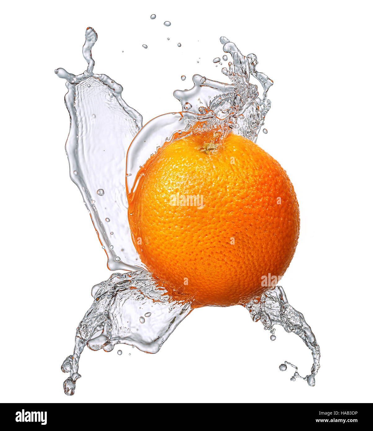 Water splash with orange isolated Stock Photo - Alamy