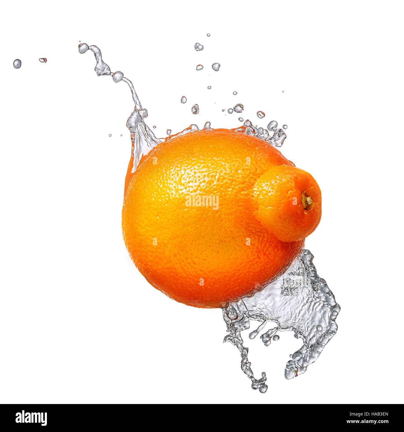 Water splash with mandarin isolated Stock Photo - Alamy