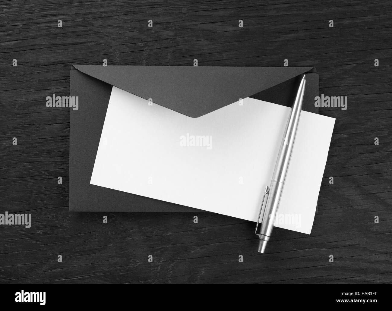 Envelope letter mail pen blank Black and White Stock Photos & Images ...