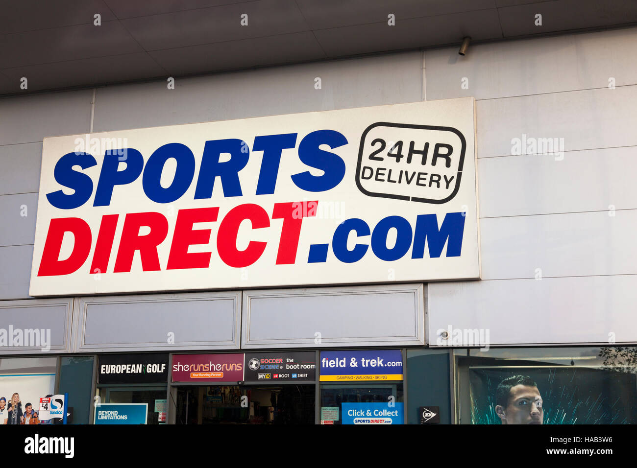 Shop sign, Sports Direct, London, UK Stock Photo - Alamy