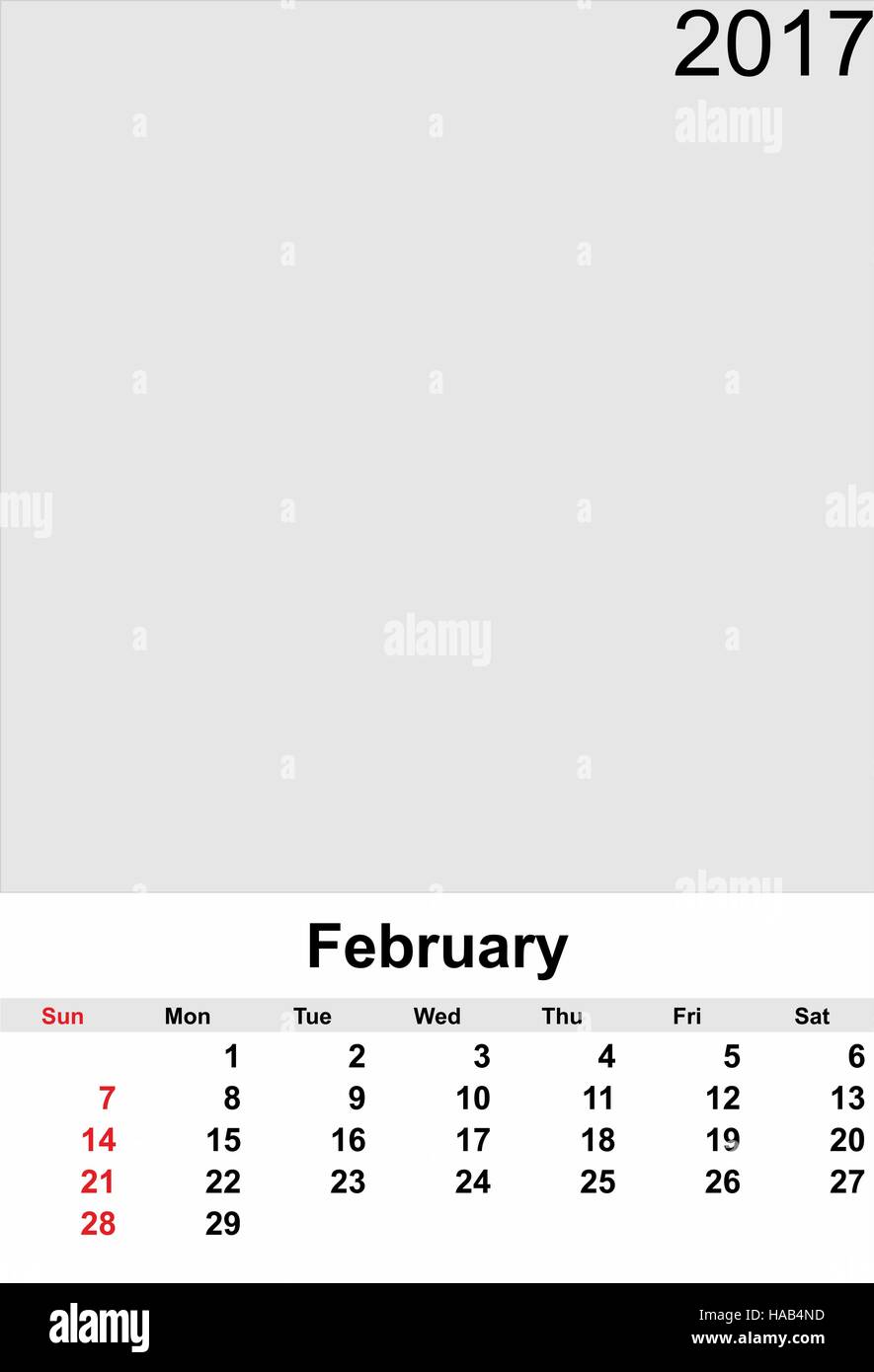 February 2017. Calendar vector illustration Stock Vector Image & Art ...
